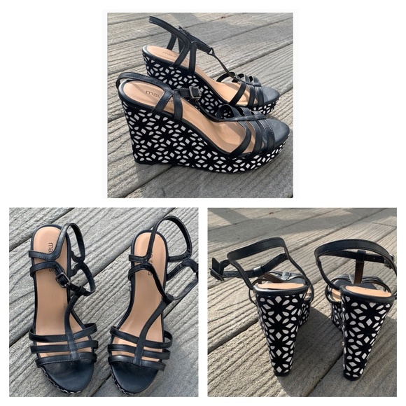 Maurices | Shoes | Nwt Maurices Summer Vacation Wedge Black White Mela ...